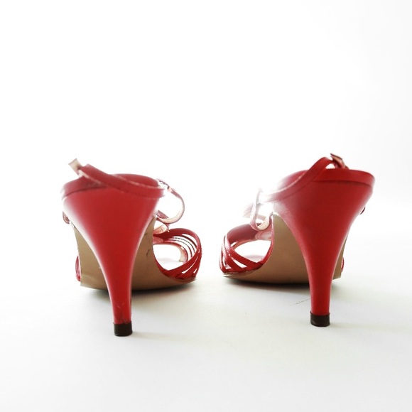 Shoes | Vintage 7s Red Strappy Leather Heels Sandals Sz8 | Poshmark